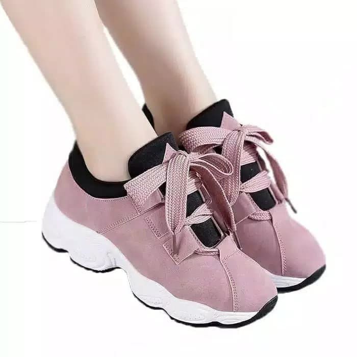 Jual SEPATU WANITA SNEAKERS KETS TALI PEREMPUAN FASHION CEWEK WARNA ...