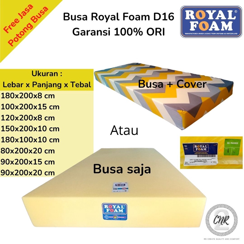 Jual Kasur Busa lembaran busa royal foam density 16, busa yellow/green ...