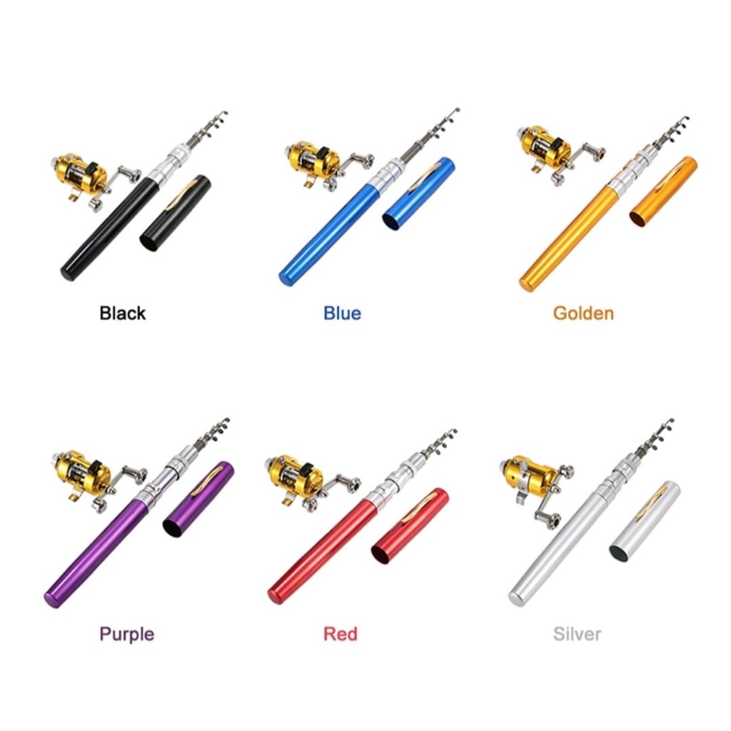 Jual Joran Kail Alat Pancing Pulpen Mini Fishing Rod Pen Portable ...