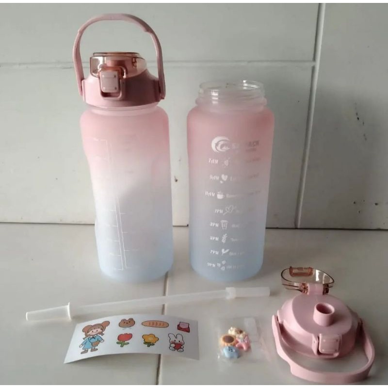 Jual Botol Minum Rainbow Viral 2 Liter + Sticker 2D & 3D | Shopee Indonesia