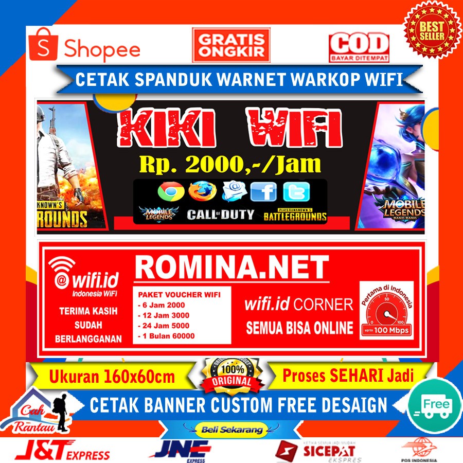 Jual Cetak Spanduk Banner Backdrop Baliho Custom Free Design Warnet ...