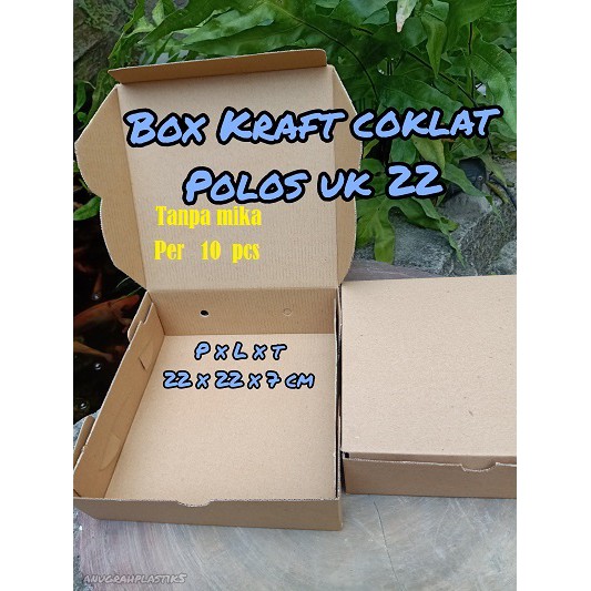 Jual Dus coklat polos uk 22/Box Kraft tanpa mika ( per 10 pcs) | Shopee ...