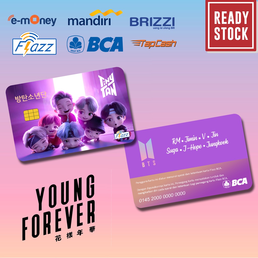Jual BTS TINY TAN ARMY Edition Emoney Mandiri Flazz BCA gen 2 Brizzi Tapcash Custom kartu E-toll ...