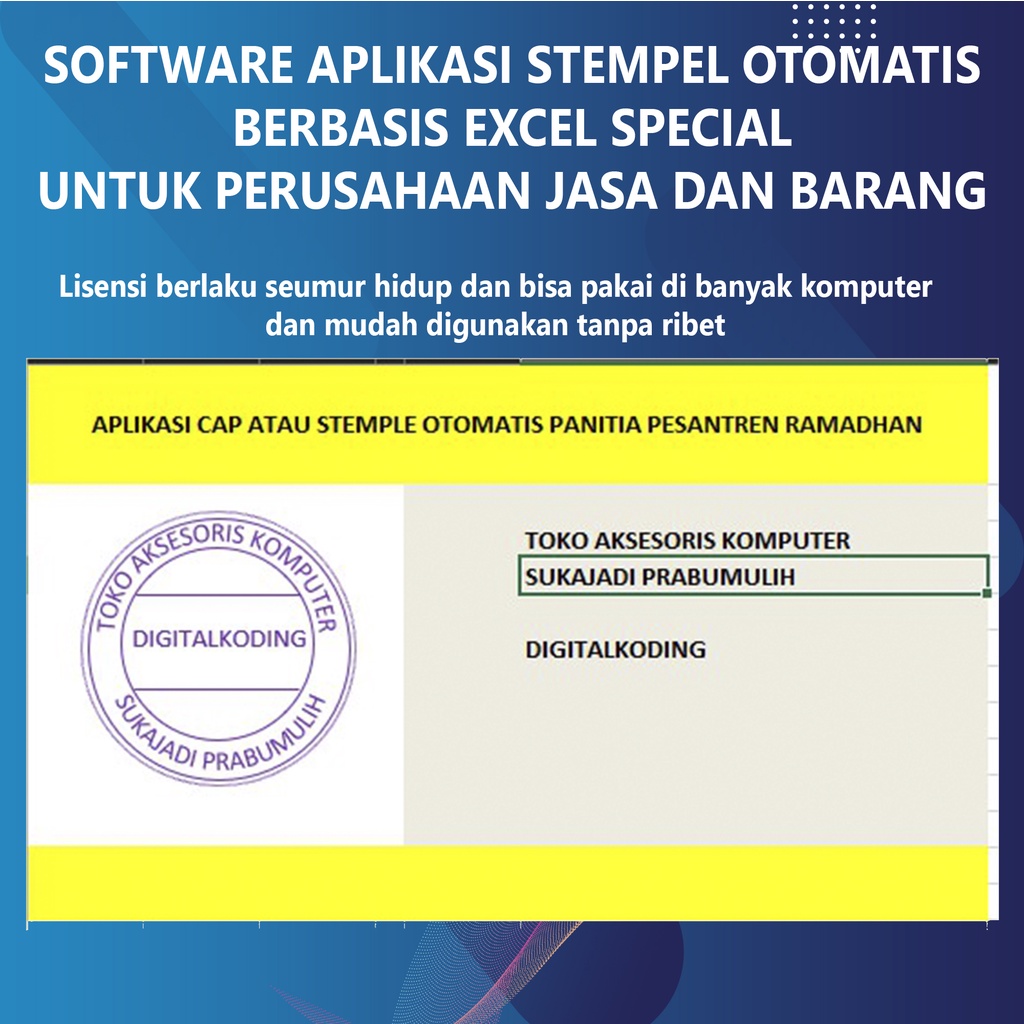 Jual Aplikasi stempel otomatis bisa diubah menggunakan excel | Shopee ...