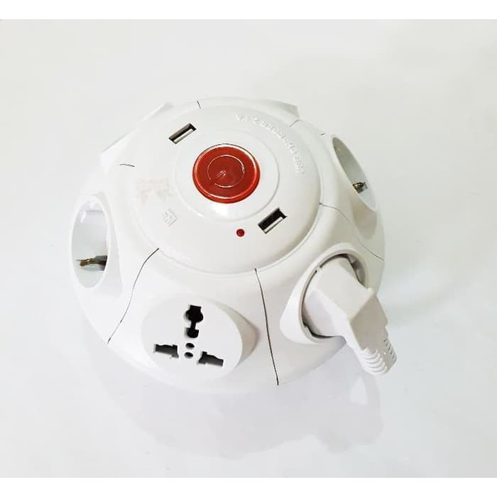 Jual Unik Kabel Roll UFO colokan listrik multi socket 6 lubang 2 usb ...