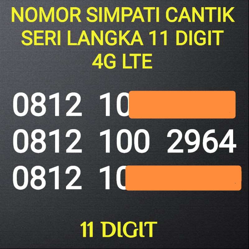 Jual NOMOR CANTIK SIMPATI 11 DIGIT SERI MINIMALIS 4G LTE 5G | Shopee Indonesia