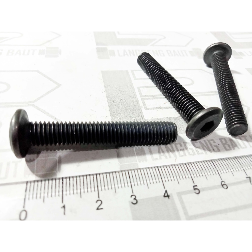 Jual Baut JCBC M8 x 50 Hitam / Baut Furniture L Pipih 12 an / Knockdown ...