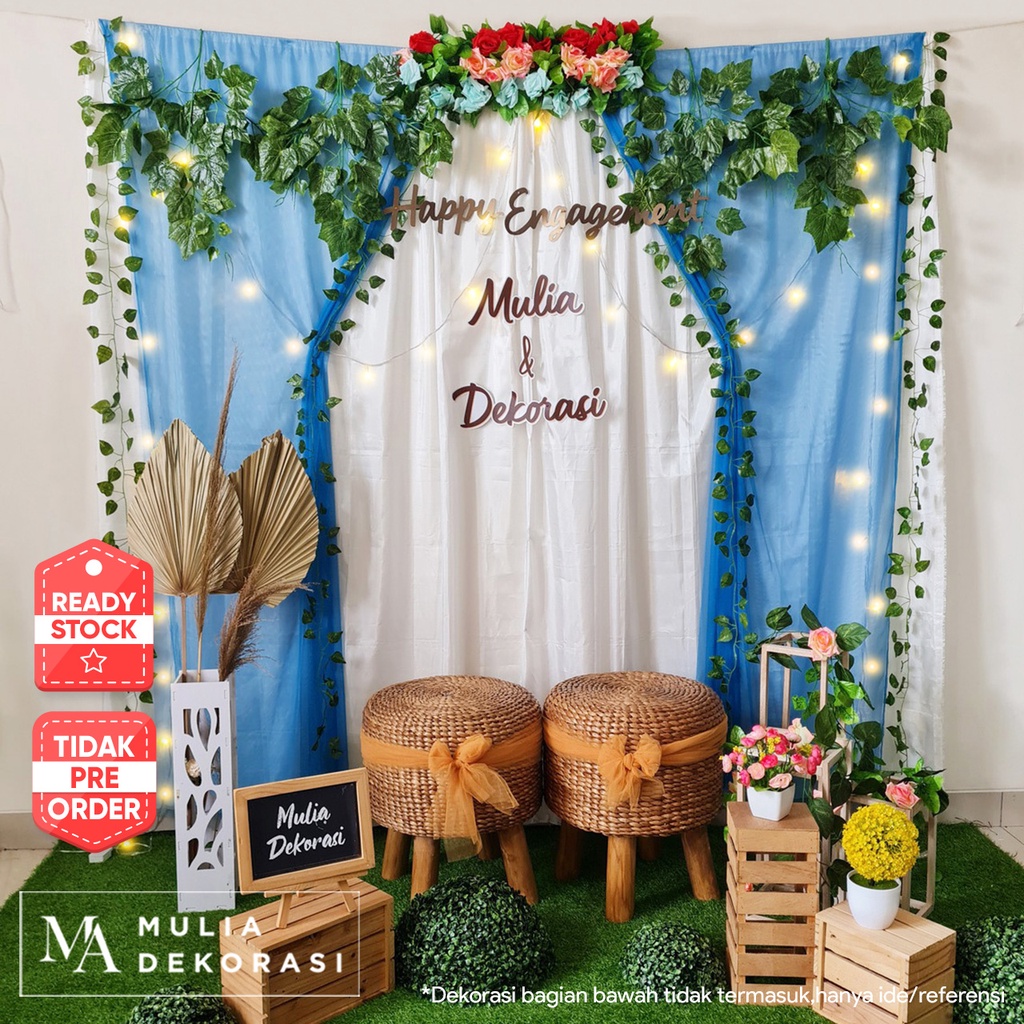 Jual Dekorasi Lamaran Tunangan Backdrop Nikahan PhotoBooth DIY Akad ...