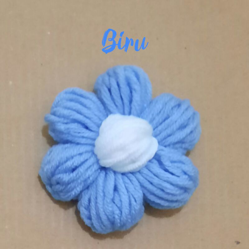 Jual Bunga Rajut Puff Aplikasi 4, 5, 6, 7, 8, 9, 10 cm (40 Warna ...