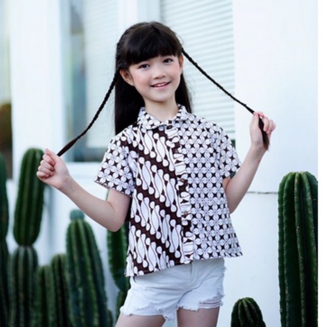 Jual Kemeja Batik Anak Perempuan Atasan Batik Anak Sekolah Blus Batik ...