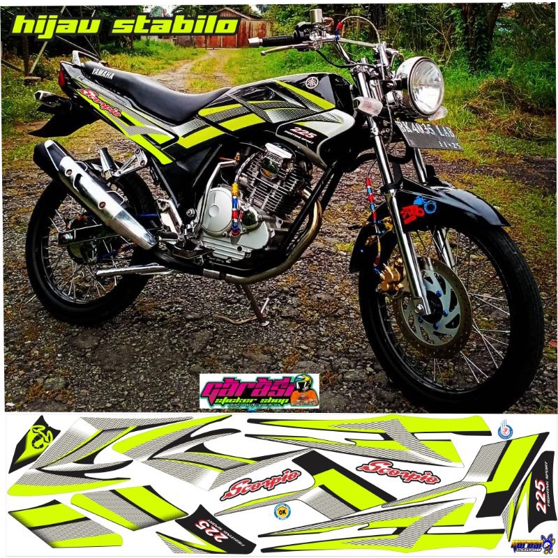 Jual striping steko scorpio kotak hijau stabilo | Shopee Indonesia