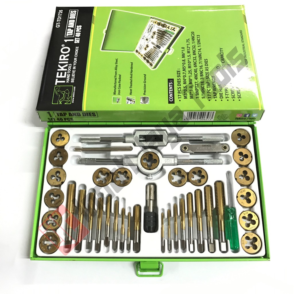 Jual TEKIRO Tap and Dies Set 40 Pcs - Alat Snai dan Tap Ulir Baut Senai ...