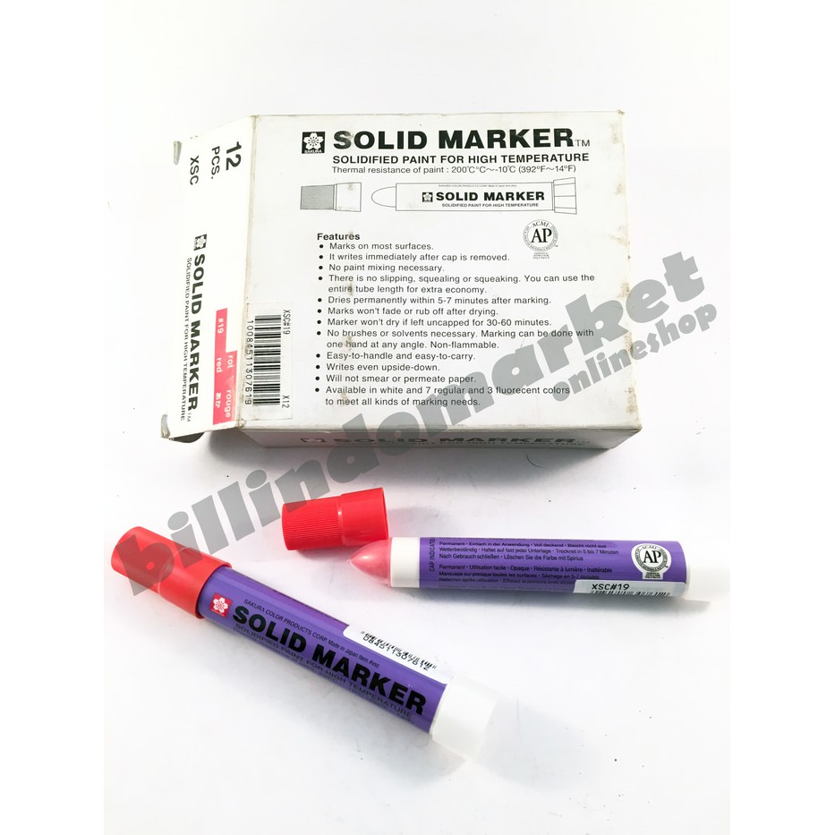 Jual Spidol Solid Marker SAKURA Red / Merah | Shopee Indonesia