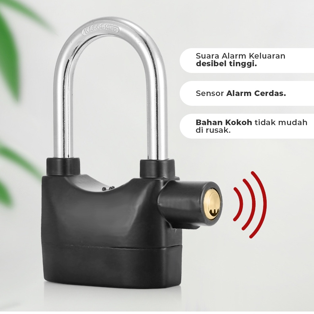 Jual Gembok Alarm Kunci Gembok Anti Maling Sirine Anti Lock Pengunci ...