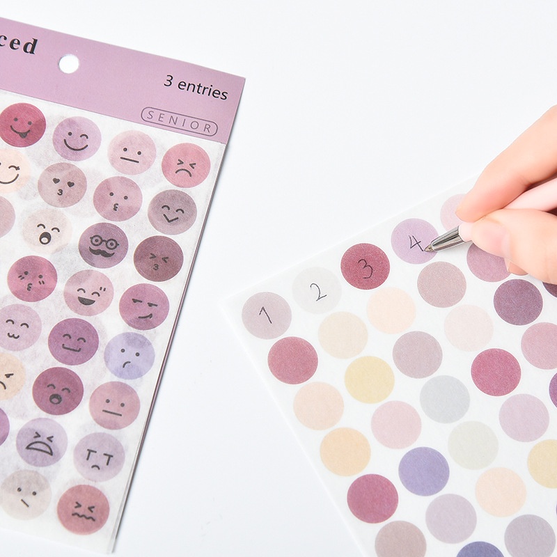 Jual Sticker DIY Bulat Kecil Ekspresi Smiley Face Bulet Journal ...
