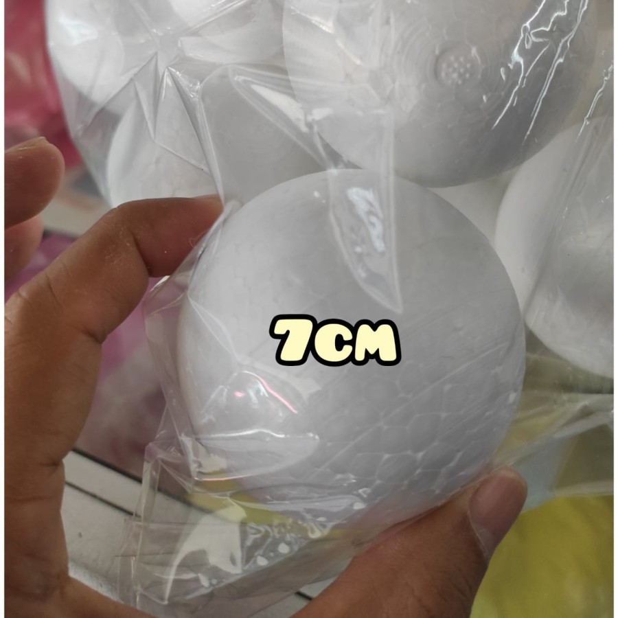Jual Bola gabus styrofoam bulat putih 7 cm murah tebal padat untuk tata ...