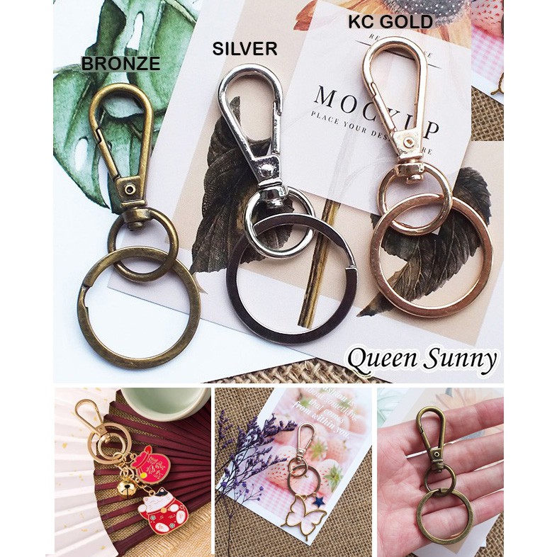 Jual Hook Keychain Tebal + Ring Bulat Gantungan Kunci Kokot Udang Clasp ...