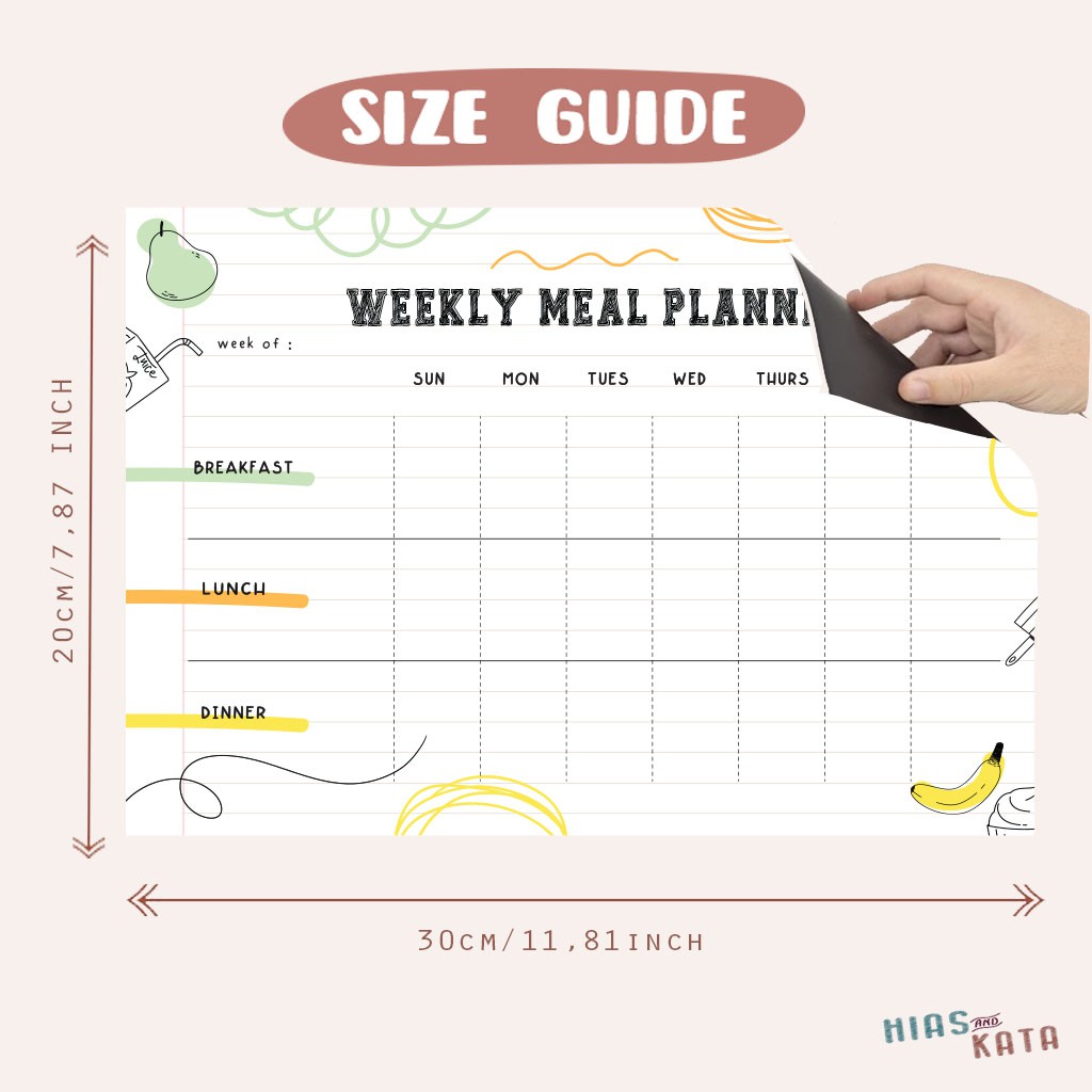 Jual magnetic meal planner fruits magnet kulkas agenda diet (free 1pcs ...