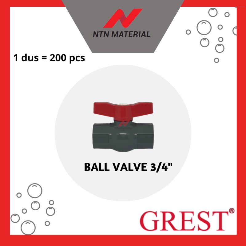 Jual Ball Valve/Sok/ Stop Kran 3/4" inch Grest Fitting Pipa PVC AW ...
