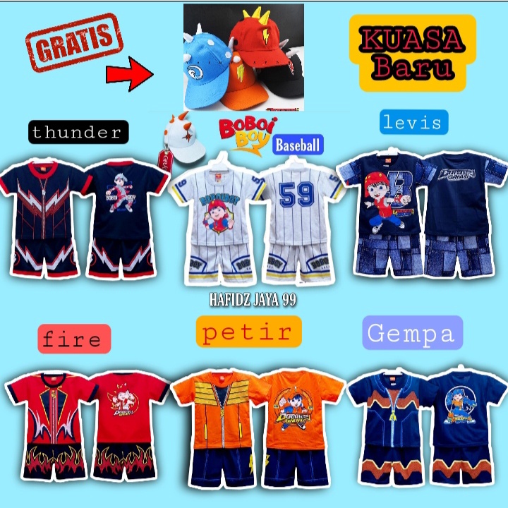 Jual SETELAN ANAK LAKI-LAKI BAJU BOBOIBOY SET TOPI /BOBOBOY BOBOBOI ...