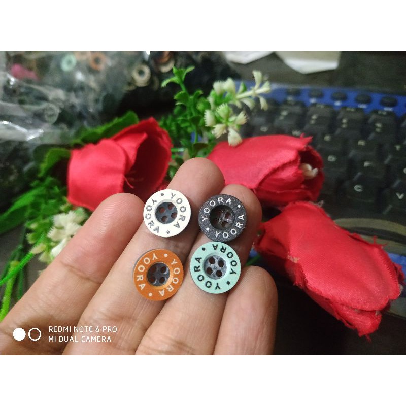 Jual Kancing Baju Custom Tulisan Merek Nama Sendiri 270pcs | Shopee ...
