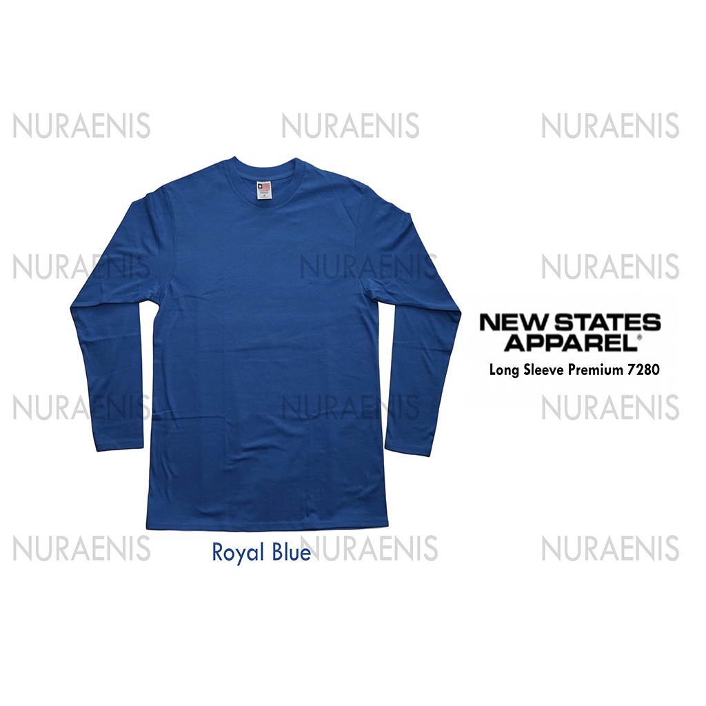 Jual STOK TERBARU Kaos Polos Long Sleeve New States Apparel NSA ...