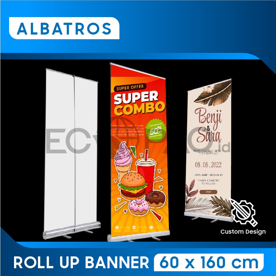 Jual Cetak Roll Up Banner - Print Roll Banner - 60x160 cm - Albatross+ Lam (1set) | Shopee Indonesia
