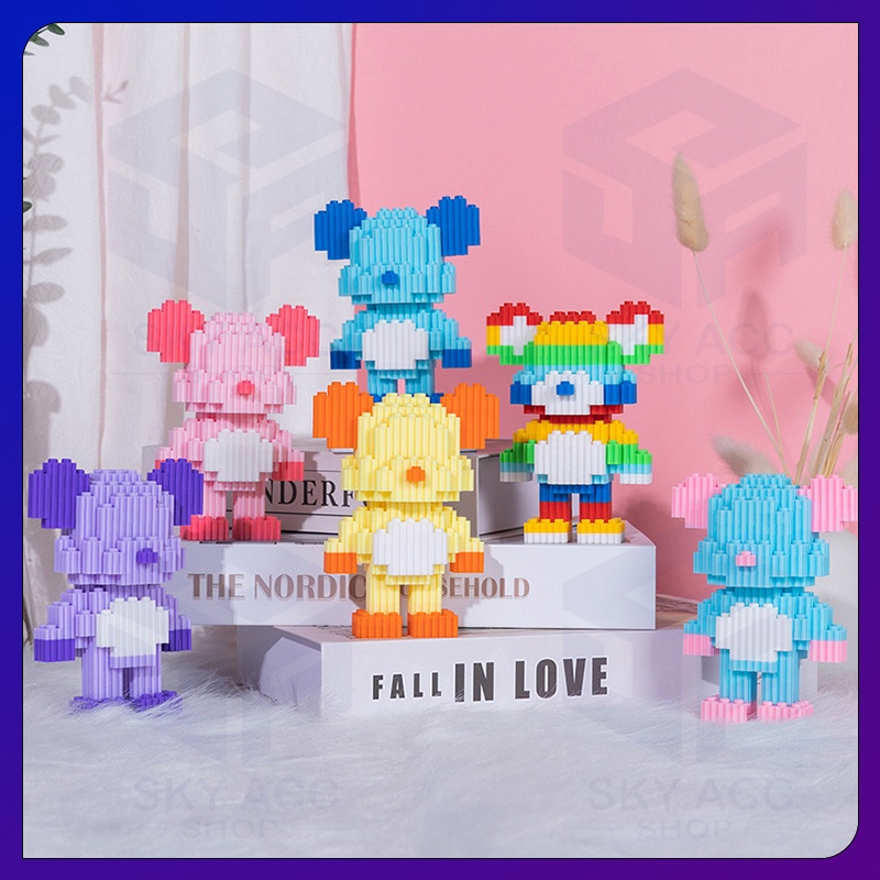 Jual Nano Block Mini Bearbrick Figure | Violent Bear | Bricks education ...