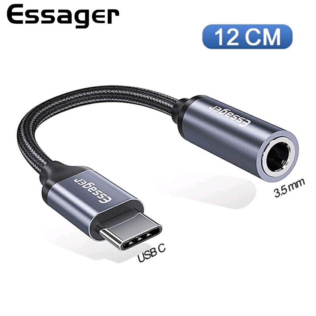 Jual ESSAGER Cable Adapter Type C to Audio Jack 3.5mm | Shopee Indonesia