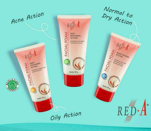 Jual Red-A Facial Foam Triclosan Red Algae Facial Wash Viva Cosmetics ...