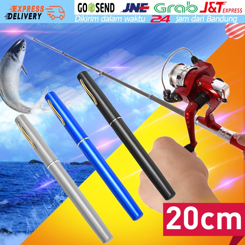 Jual Praktis Portable Joran Pancing Pena Aluminium Pancing Mini Pen ...