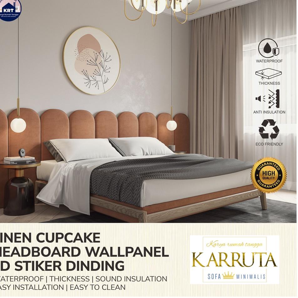 Jual PURE LINEN | Cupcake Motif 60cm x 20cm | Headboard bed foam ...