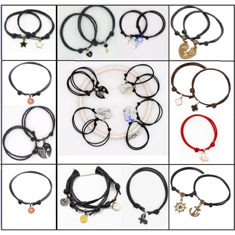 Jual 1Set Gelang Couple Tali Kulit Impor Gembok Kunci Love Daisy Gaya ...