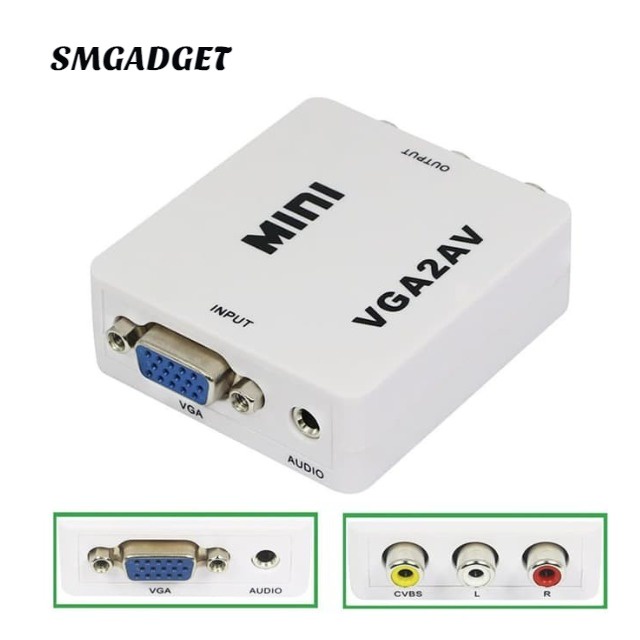 Jual Konverter Converter VGA to AV RCA Mini Vga Ke RCA | Shopee Indonesia