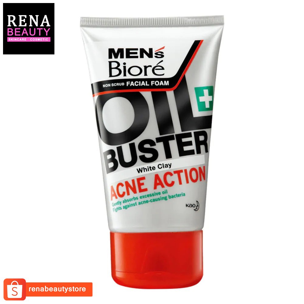 Jual Biore Men's Non Scrub Facial Foam Acne Action | Shopee Indonesia