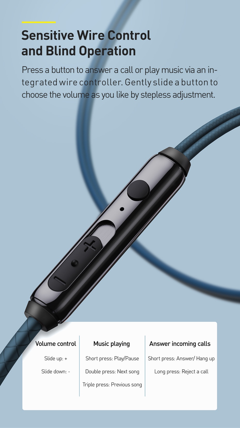 Jual Baseus Headset Handsfree Encok 3.5mm Wired H19 | Shopee Indonesia