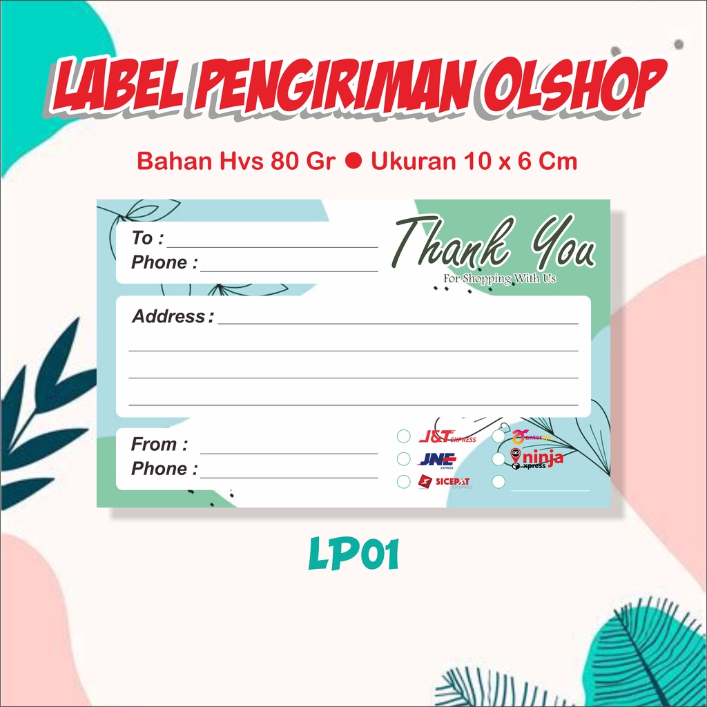Jual Label Pengiriman/ Label Pengiriman Olshop/ Label Pengiriman Kertas ...