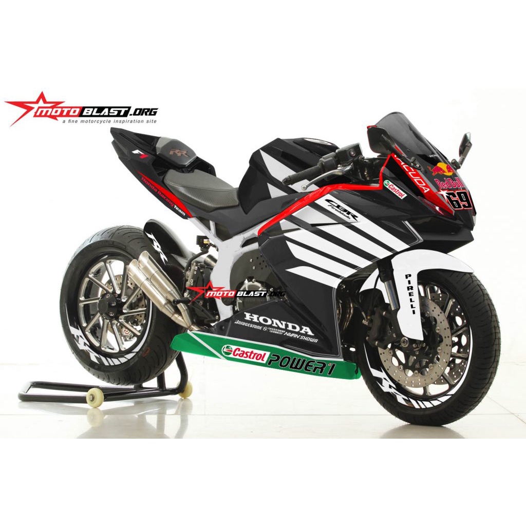 Jual Decal Sticker Motor Motoblast - CBR250RR Black with Wings-Full ...