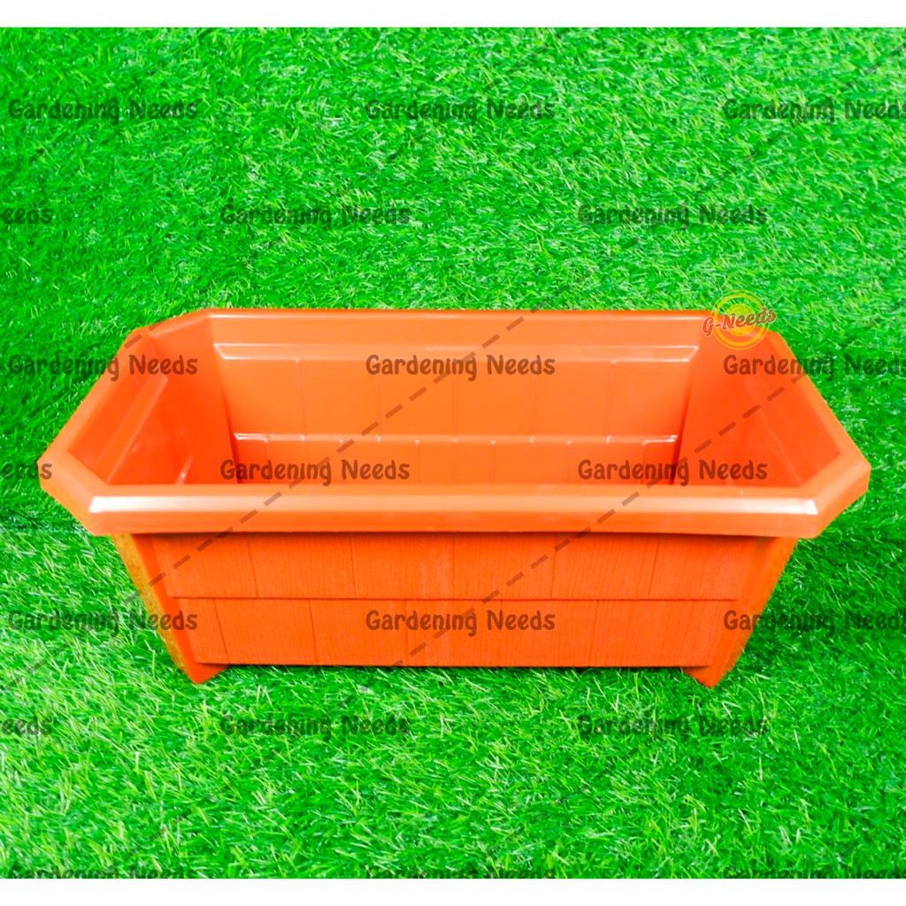 Jual Pot Bunga/Tanaman Lucky Star Segi Panjang Modern Cokelat Hitam ...