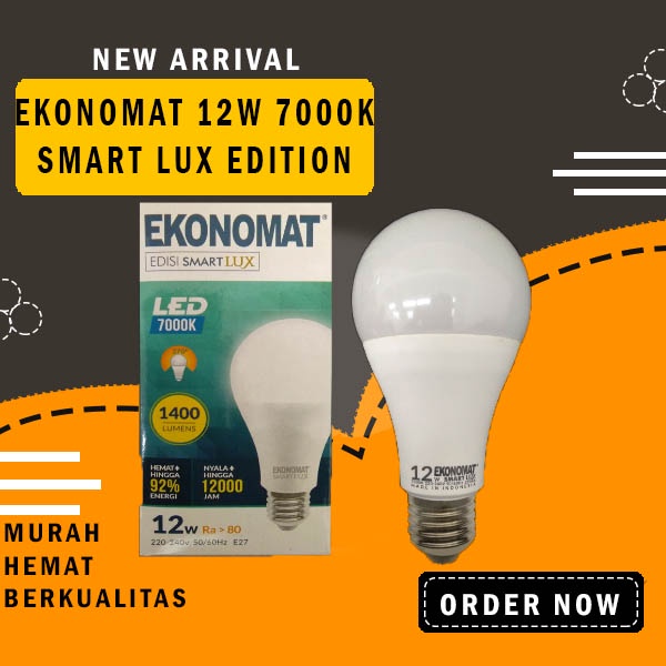 Jual Lampu Anti Pecah LED Ekonomat SMART LUX 12W Putih 7000K Bulb BOHLAM | Shopee Indonesia