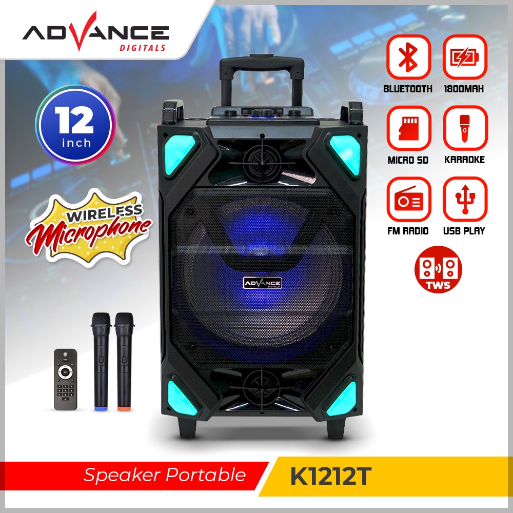 Jual Speaker Portable Bluetooth Wireless Meeting Advance K1212T 12 ...