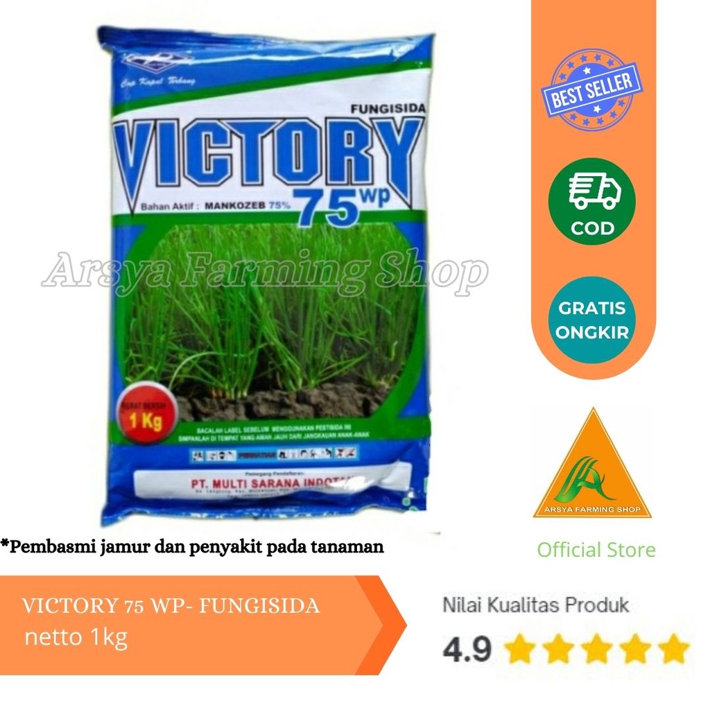 Jual Fungisida Victory 75WP Biru 1KG Pengendali Jamur Tanaman | Shopee ...