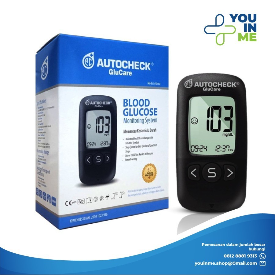 Jual Autocheck GluCare Blood Glucose Monitoring System/ALAT TEST GULA ...