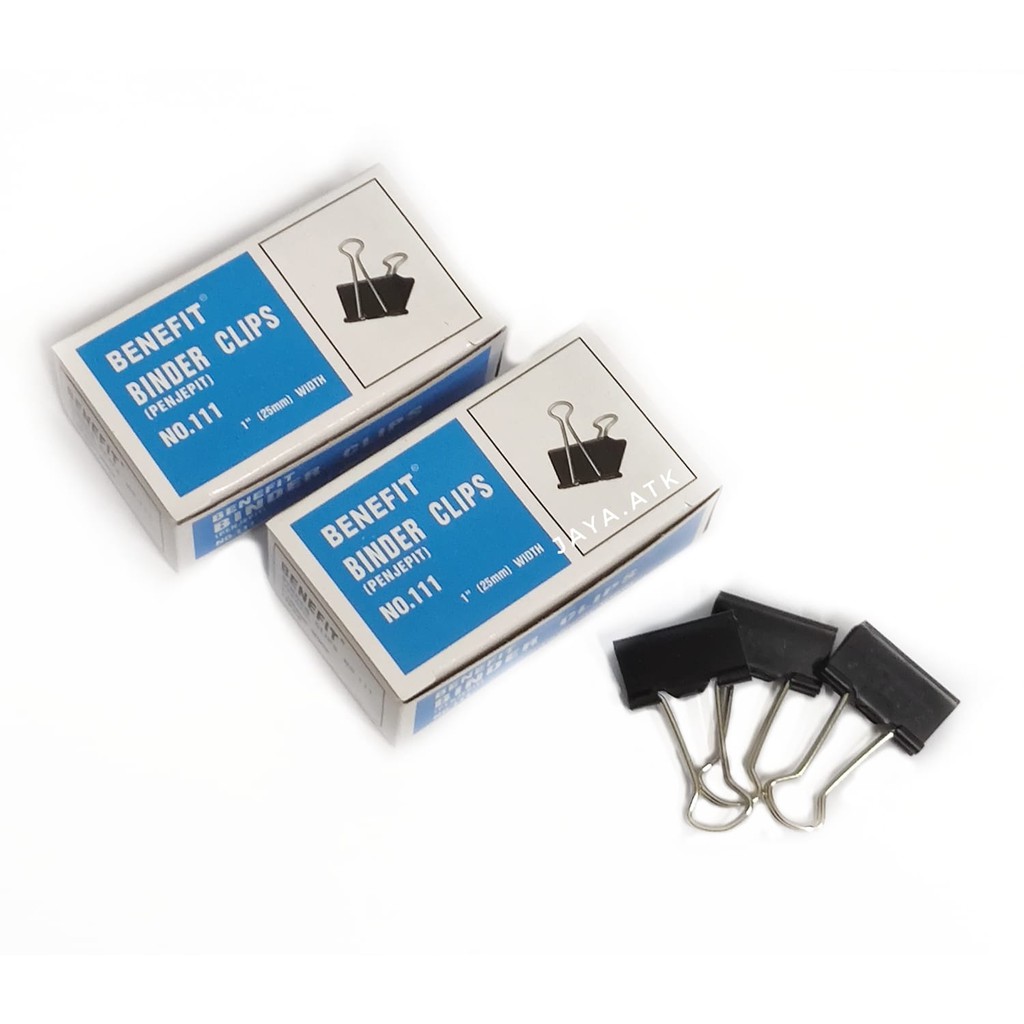 Jual KLIP KERTAS BINDER CLIP 111 25MM BESI HITAM SET 12 PCS MURAH ...