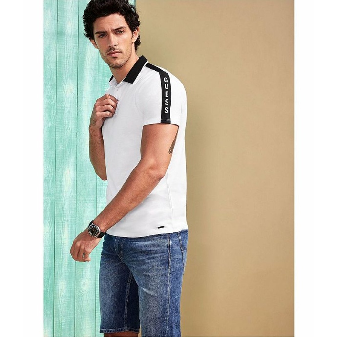 Jual Baju Polo Guess Short Sleeve Pique Tape Shirts Original | Shopee ...