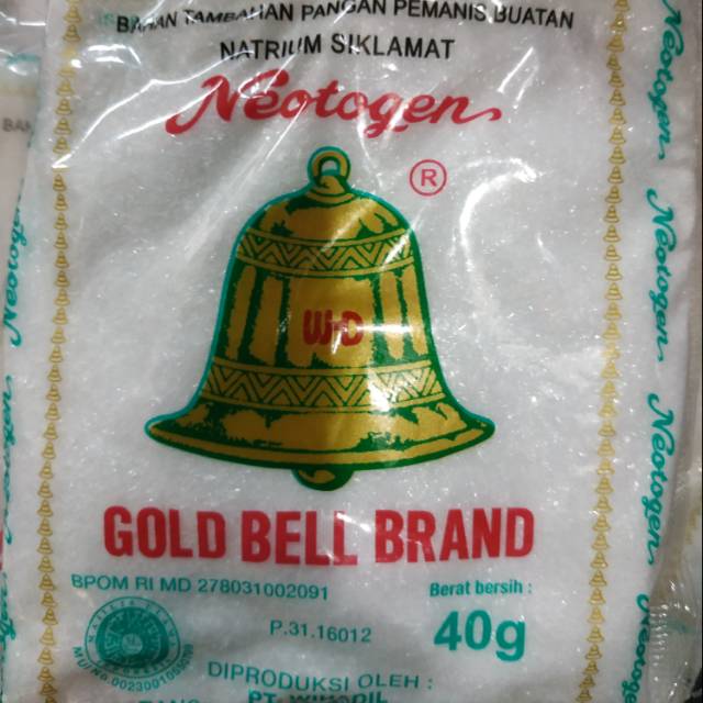 Jual Sari Manis Bell 40gr natrium siklamat pemanis neotogen gold bell ...