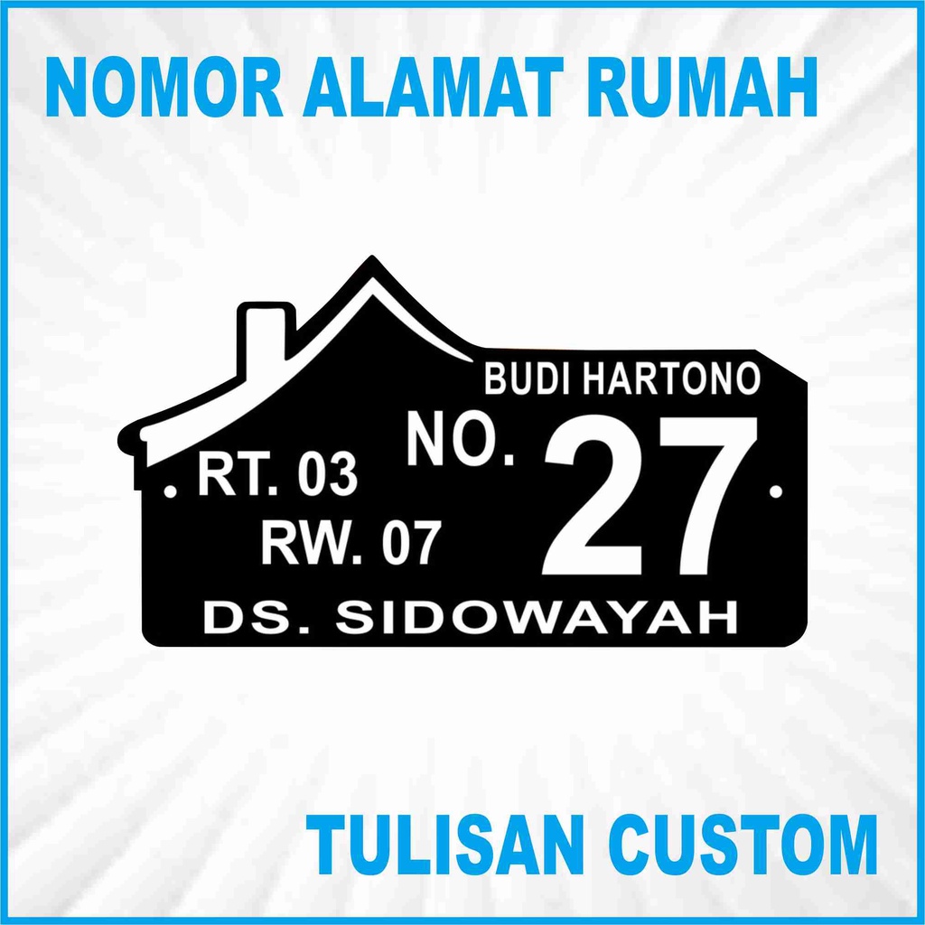 Jual Nomor Rumah Akrilik Papan Nomor Alamat Rumah Tulisan Custom ...