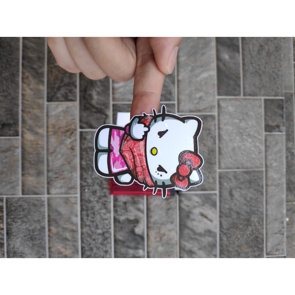 Jual Stiker Vinyl Angry Hello Kitty Karakter Motor Helm Laptop Casing ...