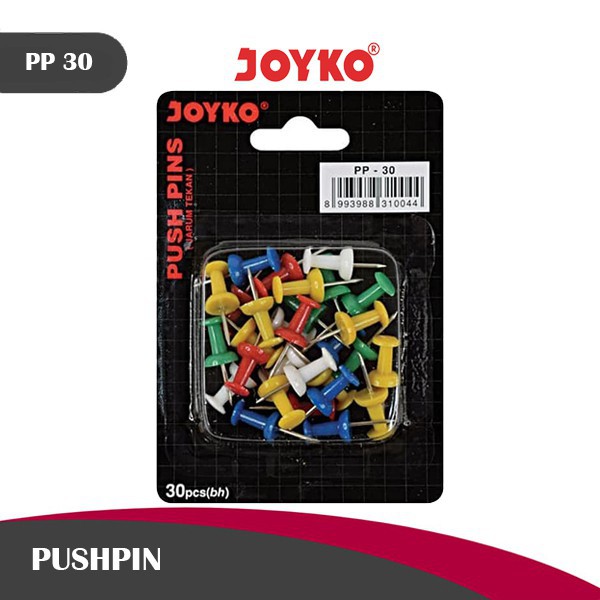 Jual Joyko PP-30 Push Pins PP30 Jarum Tekan Warna Warni isi 30 | Shopee ...