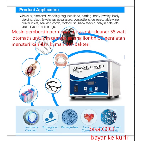 Jual Mesin pembersih perhiasan ultrasonic cleaner 35 watt otomatis ...
